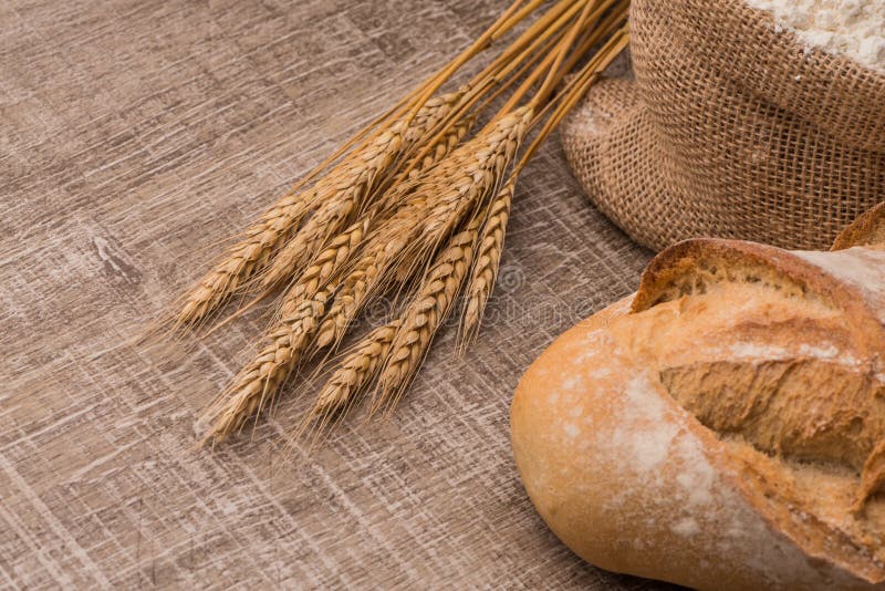 Rustic bread and wheat stock photo. Image of copy, life - 53032928