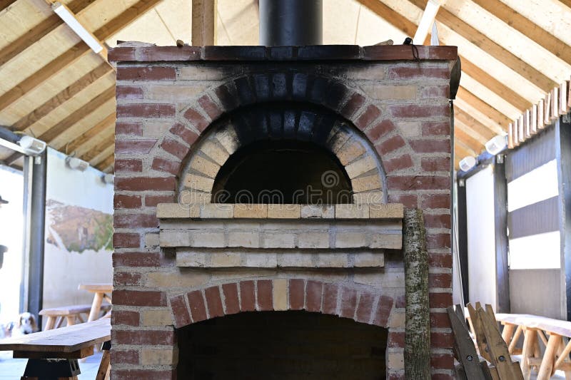 Rustic Brick Oven in a Wooden Structure Stock Photo - Image of ...