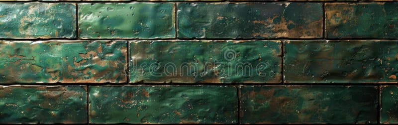 Rustic Brick Tiles Texture - Dark Green Rectangular Wall/Floor ...