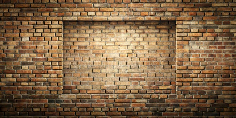 Rustic Brick Wall Background with Recessed Panel Perfect for Text or ...