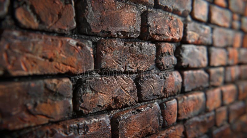 Rustic Brick Wall with Detailed Texture Up Close Stock Photo - Image of ...