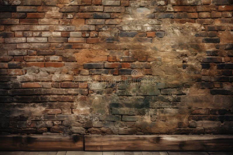 Rustic Brick Wall with a Distressed Finish and Warm Earthy Tones ...
