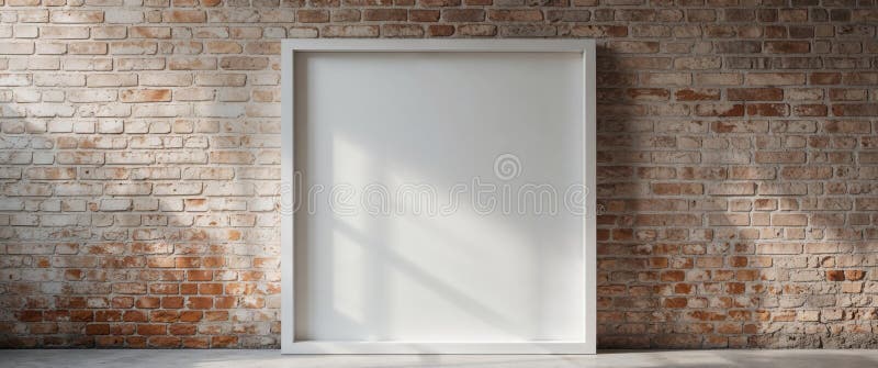 Rustic Brick Wall with Large White Frame for Design Presentation Stock ...