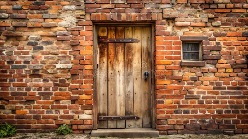 Rustic Brick Wall with Reclaimed Timber Accents Generative AI Stock ...
