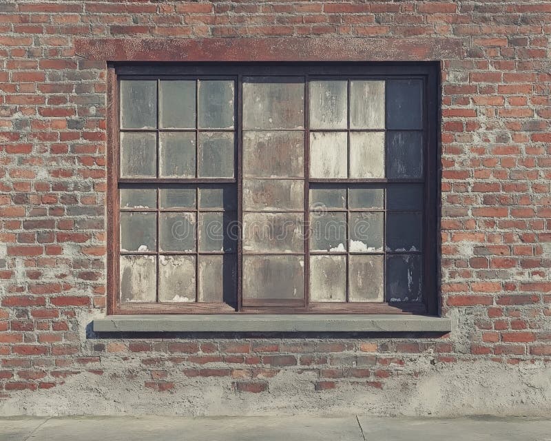 Rustic Brick Wall Texture with Window, Minimalist Design Element ...