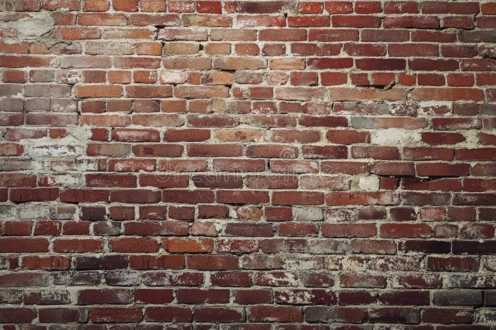 Rustic Brick Wall with Weathered Texture and Aging Mortar. AI Generated ...