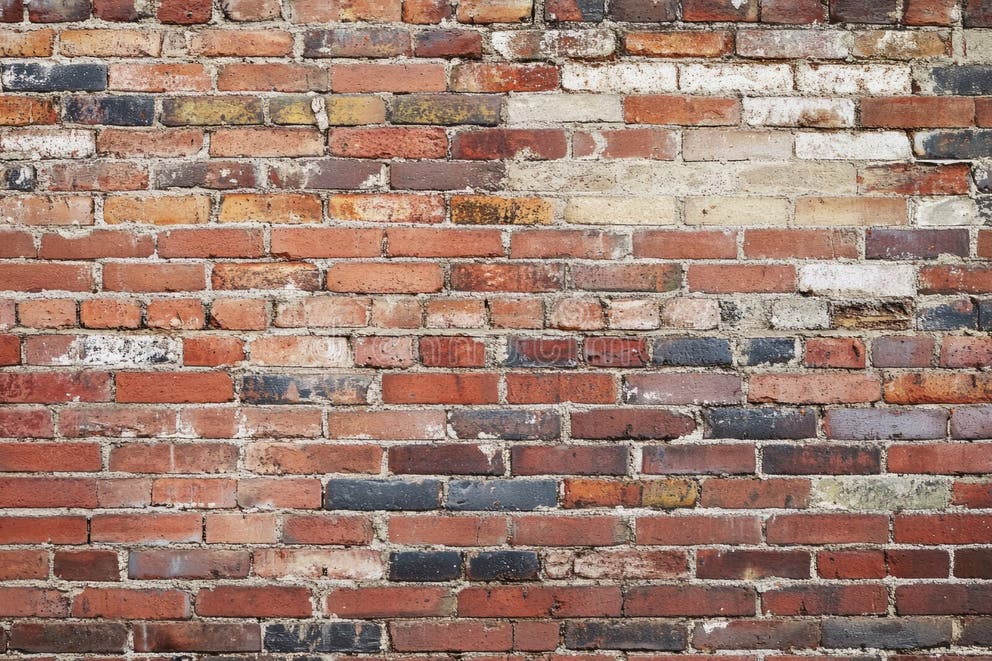 Rustic Brick Wall with Weathered Texture and Aging Mortar. AI Generated ...