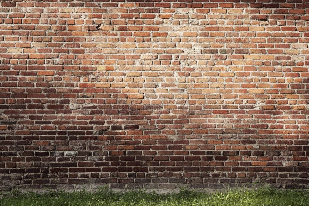 Rustic Brick Wall with Weathered Texture and Aging Mortar. AI Generated ...