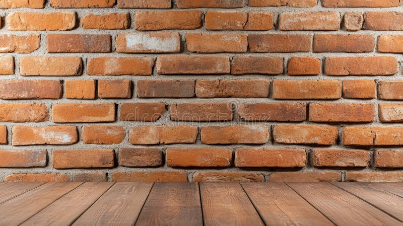 Rustic Brick Wall with Wooden Floor Background Texture Rustic Ambiance ...