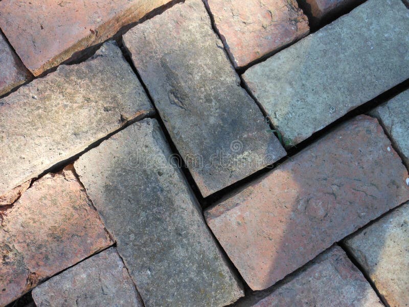 Rustic Brick Background in a Herringbone Pattern Stock Photo - Image of ...