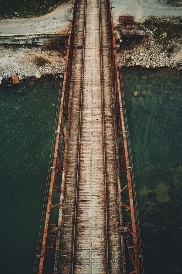 Rustic Bridge Over Calm River Stock Image - Image of connectivity ...