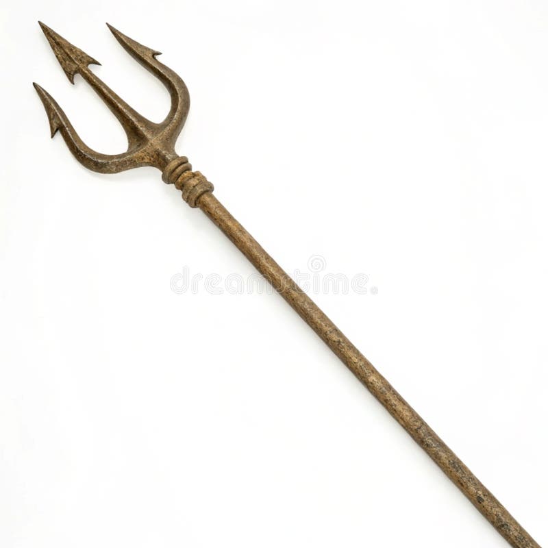 Rustic bronze trident stock illustration. Illustration of trident ...