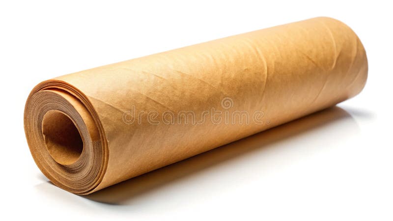 Rustic Brown Craft Paper Roll Isolated on White Background Ideal for ...