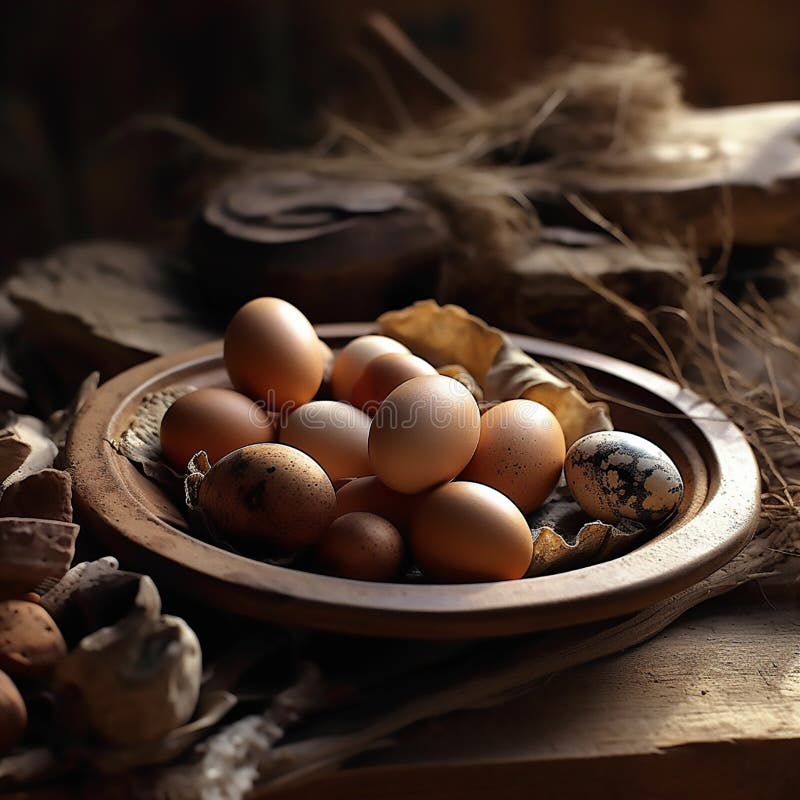 Cluster of brown eggs stock illustration. Illustration of minimalist ...