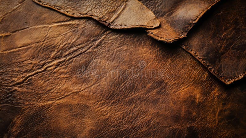 Rustic Brown Genuine Leather Texture. Background of Natural, Aged ...