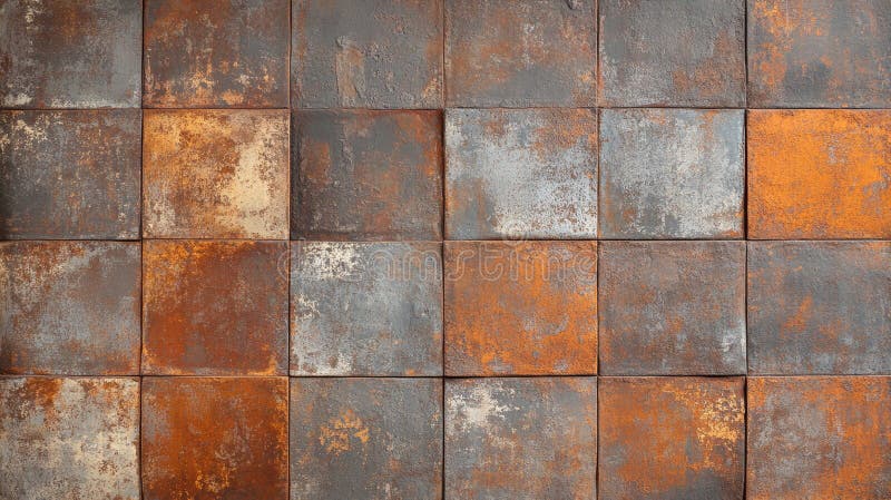 Distressed Brown and Gray Square Tile Background Versatile Rustic ...