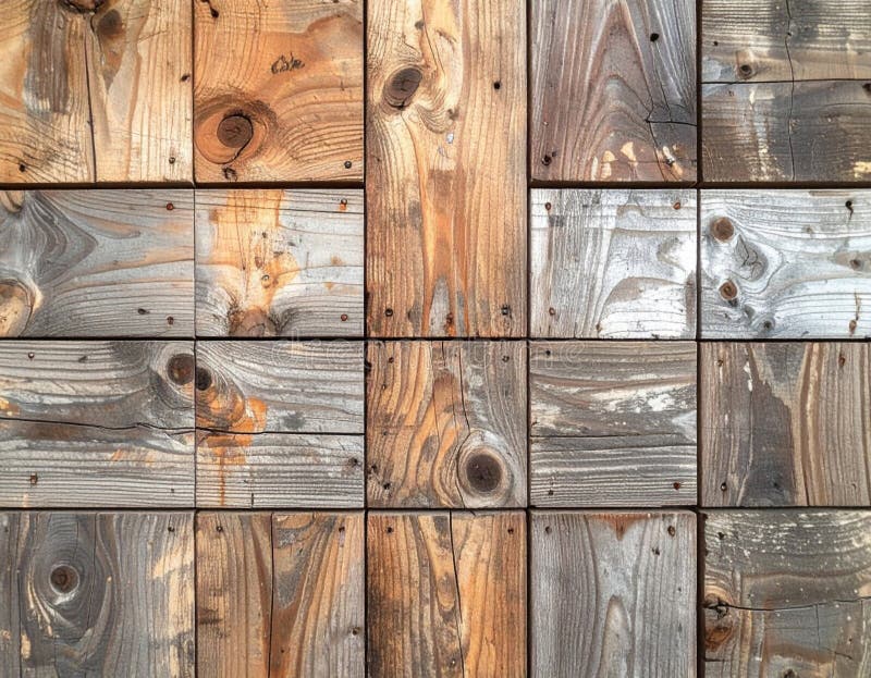 Rustic Brown and Grey Wooden Square Tile Texture Stock Illustration ...