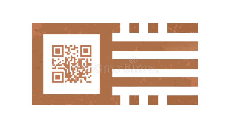 Rustic Brown Horizontal Barcode Pattern for Natural Tech, Vector Design ...