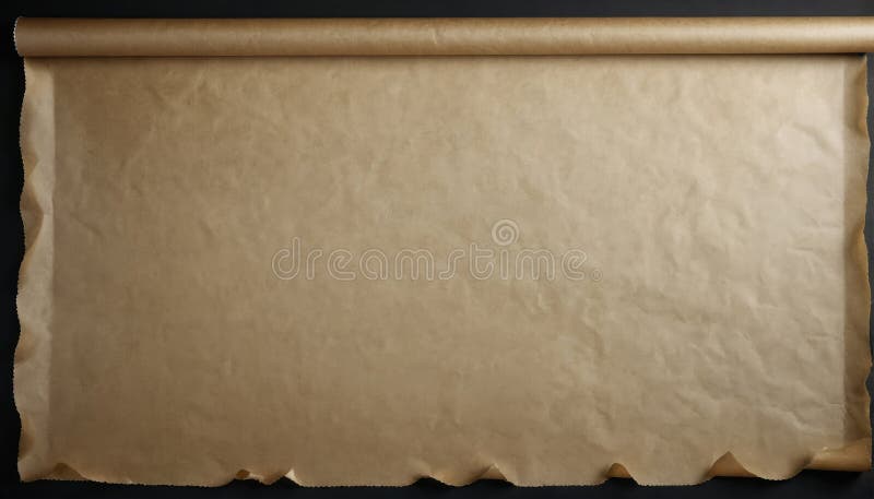 Rustic Brown Parchment Paper with an Uneven Edge Displayed on a Dark ...