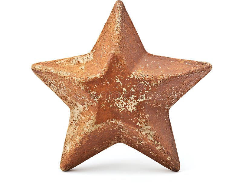 Rustic Brown Star-shaped Ornament Isolated on White Stock Illustration ...