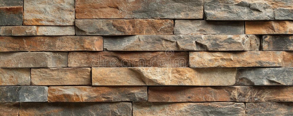Rustic Brown Stone Brick Wall Texture Stacked Brick Pattern, Rough ...