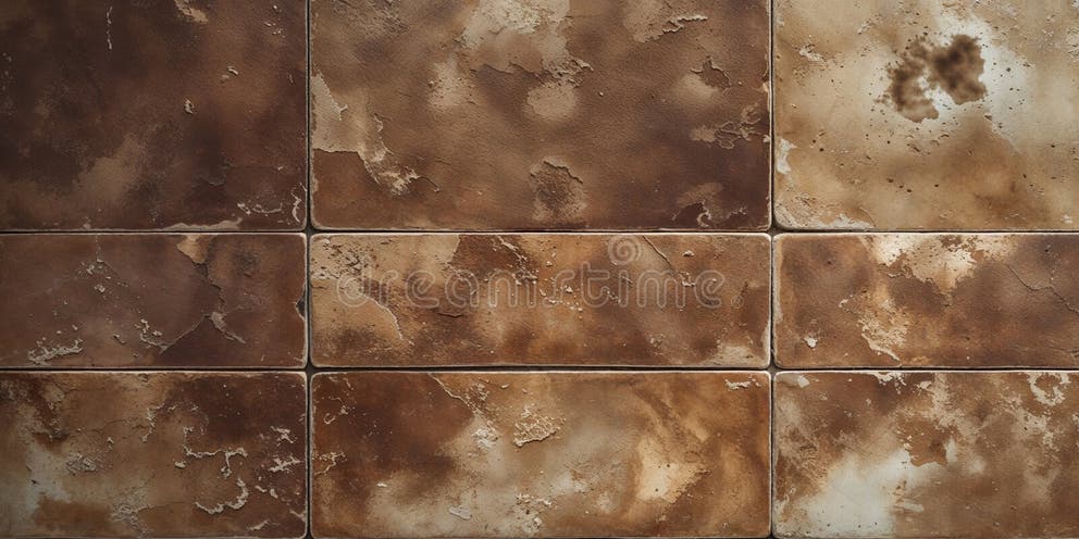 Rustic Brown Tile Background with Warm Beige and Textured Surface Stock ...