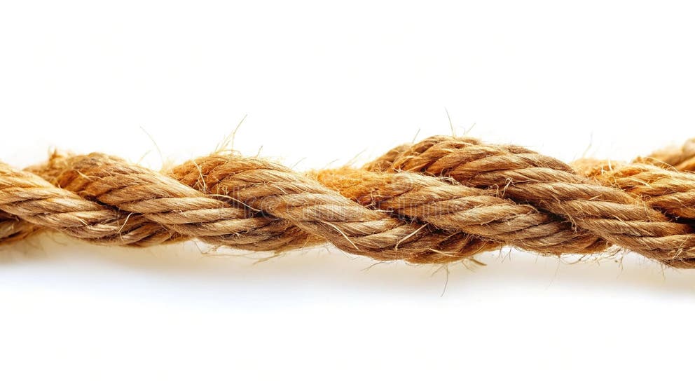 Rustic Brown Twine on a Simple White Background a Natural Texture for ...