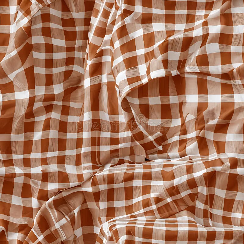 Rustic Brown and White Gingham Fabric Texture Background Stock Illustration - Illustration of ...