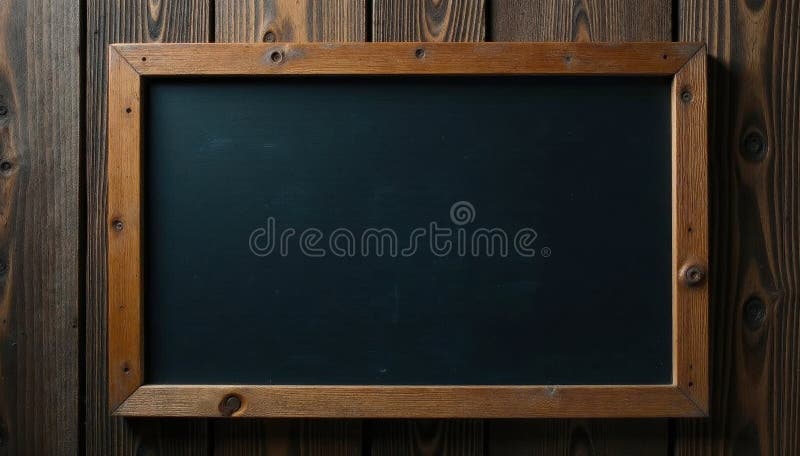 Rustic Brown Wood Frame, Black Chalkboard, Blank Slate , Graphic, Dark ...