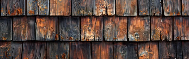 Rustic Brown Wooden Shingle Wall Texture Background with Textured ...