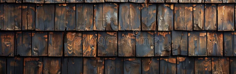Rustic Brown Wooden Shingle Wall Texture Background with Textured ...