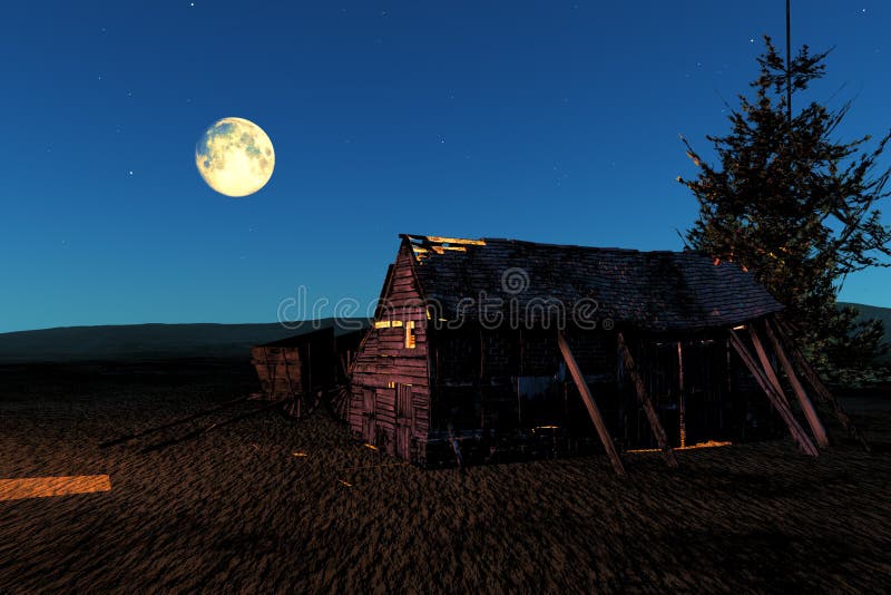 Rustic Building stock illustration. Illustration of night - 19940482