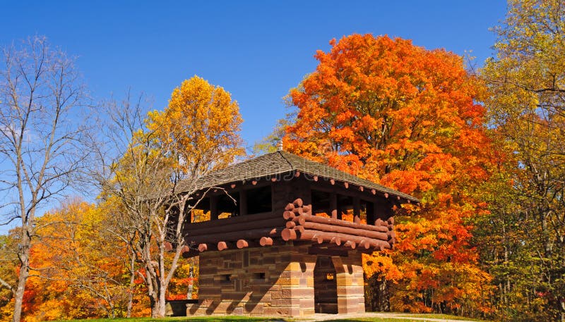 Rustic Building in a Rural Park Stock Photo - Image of trees, panorama ...