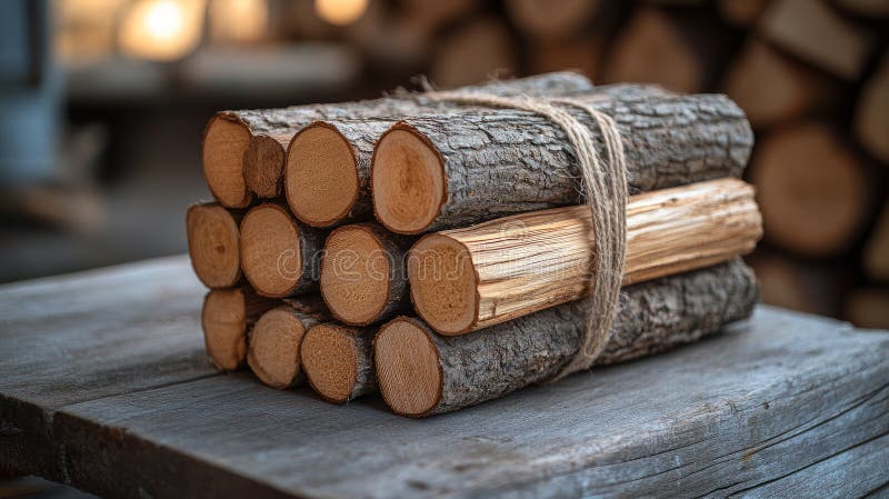Rustic Bundle Firewood Logs Wooden Table Stock Photos - Free & Royalty ...