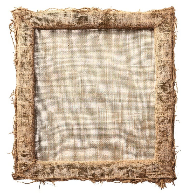 Rustic Burlap Picture Frame Made of Jute Fabric and Rough Texture Stock Illustration ...
