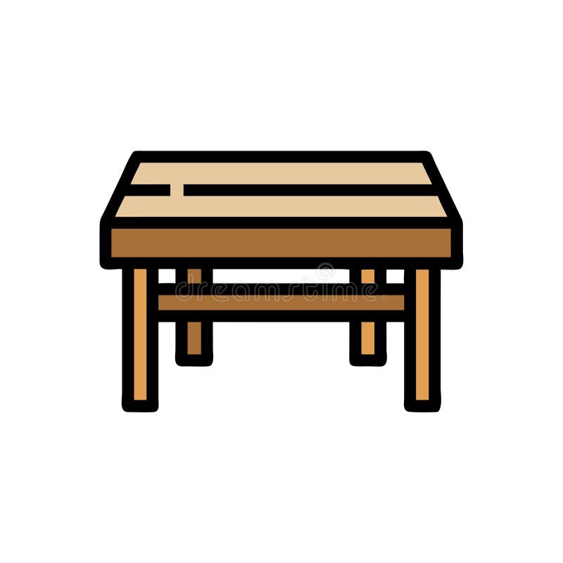 Rustic Butcher Block Table for Kitchens Stock Vector - Illustration of ...