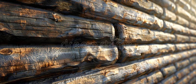 Rustic Cabin Logs Wall Texture with Warm Light. Concept Rustic Cabin ...