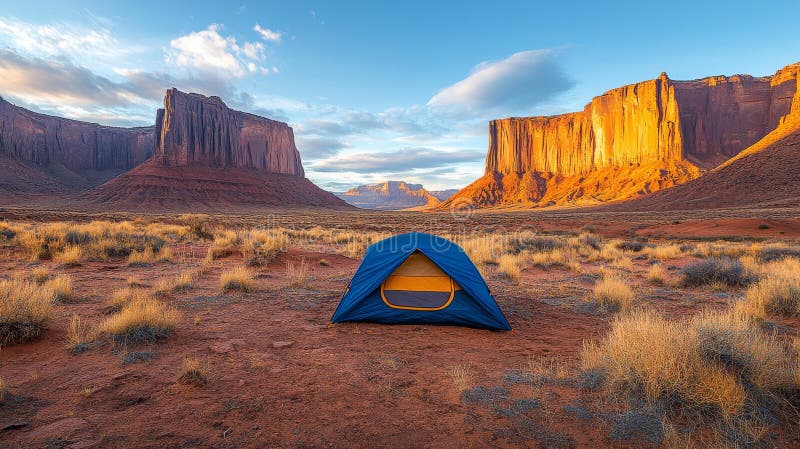Rustic Cabin Under Dramatic Clouds in a Vast Desert Landscape with ...