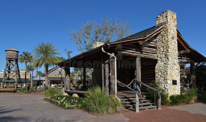 Rustic Cabin and Water Tower Stock Photo - Image of florida, barnwood ...