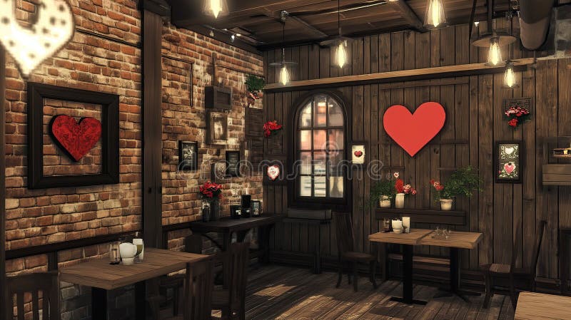 Rustic Cafe, Romantic Decor, Winter Sunset View Stock Image - Image of ...