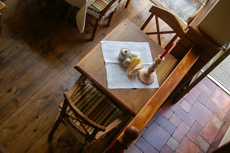 Rustic cafe table for two stock photo. Image of delightful - 36252656