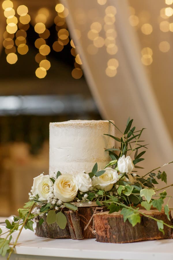 A rustic cake decoration stock photo. Image of roses - 203546394