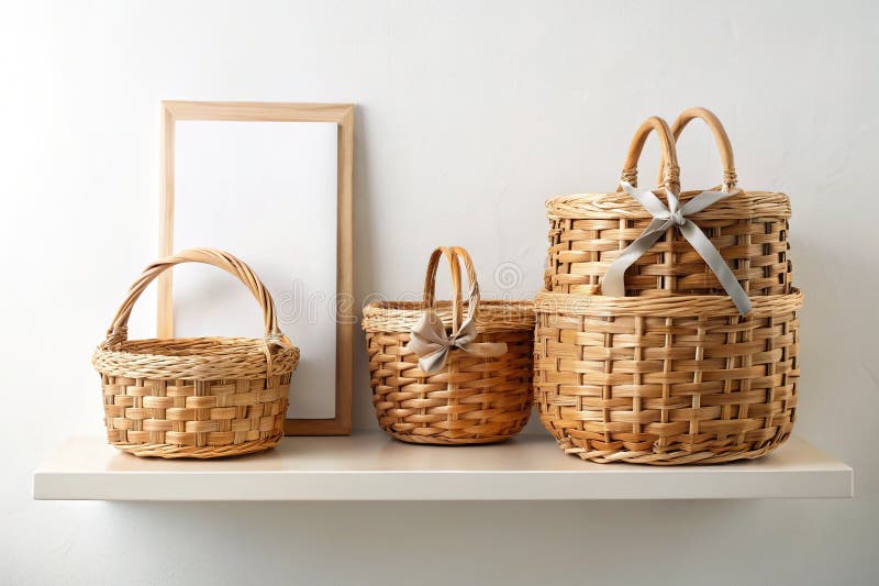Rustic Cane Baskets for Home Decor Customizable Storage Solutions with ...