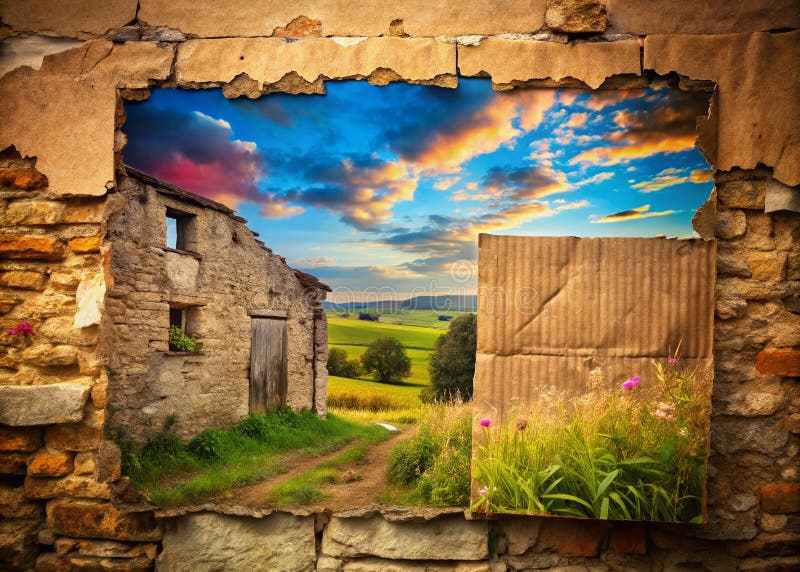 Rustic Cardboard Landscape Background Authentic Vintage Textures for ...