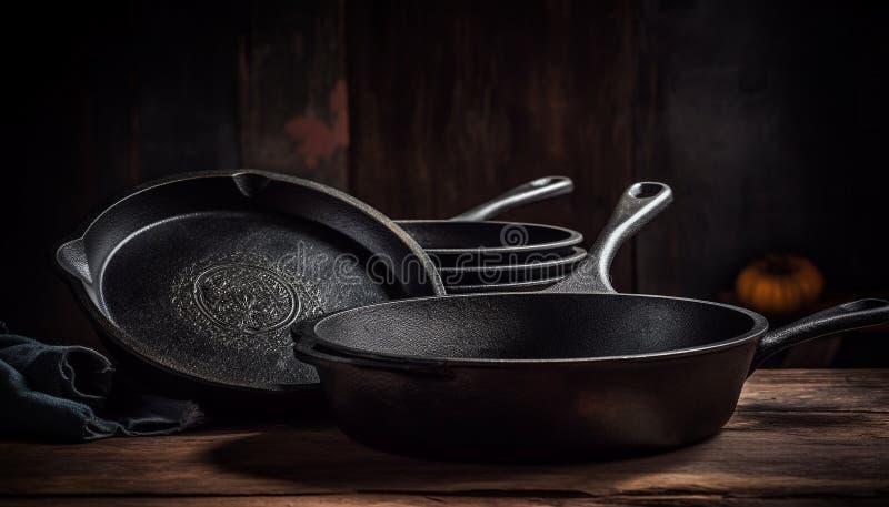 Rustic Cast Iron Pan, Empty and Rusty Generated by AI Stock ...