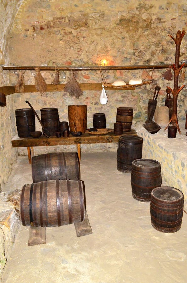 Rustic cellar stock image. Image of aged, kitchenware - 48554529