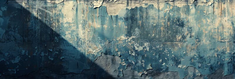 Rustic Cement Wall, Faded Industrial Markings, Cool Blue Shadows. Stock ...