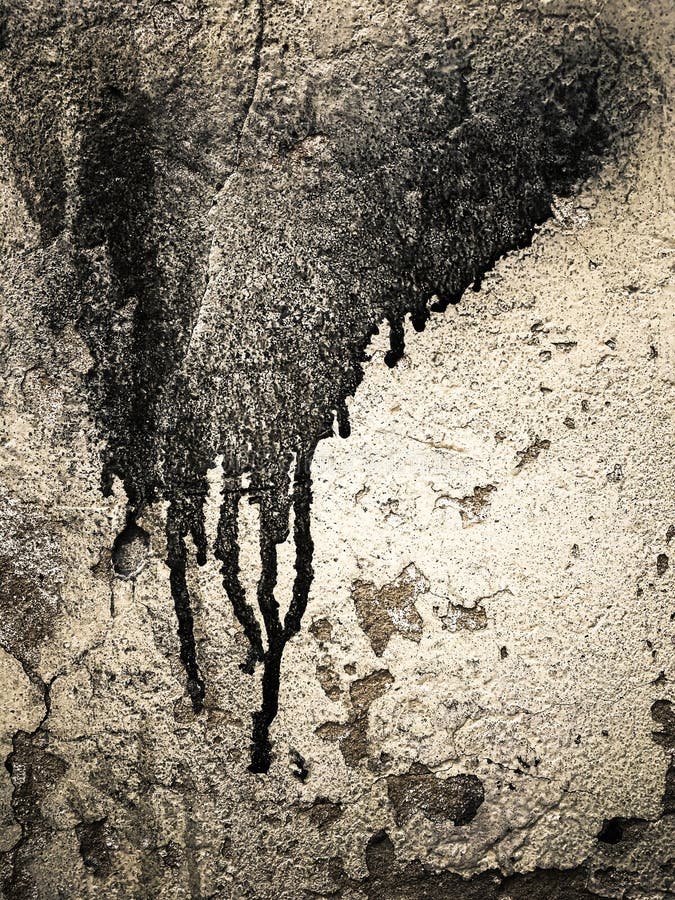 Rustic Cement Wall with Splash Black Paint Stock Photo - Image of ...