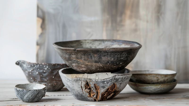 Rustic Ceramic Bowls Stacked Together Stock Photos - Free & Royalty ...