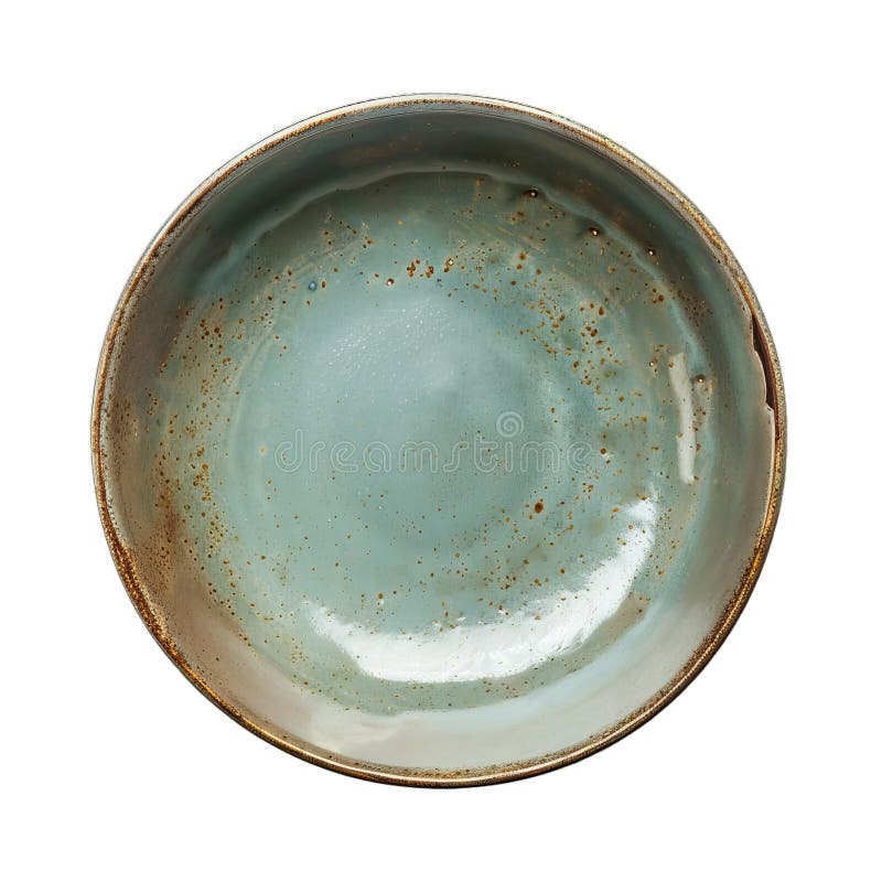 Rustic Ceramic Plate on Transparent Background Stock Photo - Image of ...